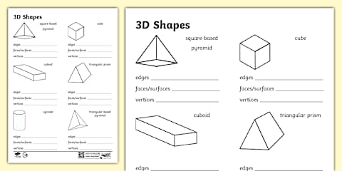 3D Shapes - Faces, Edges and Vertices Investigation
