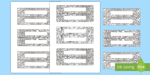 Editable Name Mindfulness Coloring Desk Nameplates