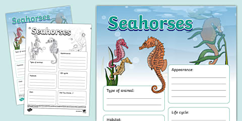 Seahorses Cloze Worksheet