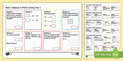 Year 2 Autumn 2 Maths Activity Mats