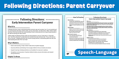 Gestures: Early Intervention Parent Carryover for SLP