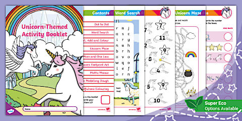 Unicorn Word Search Puzzle Pack