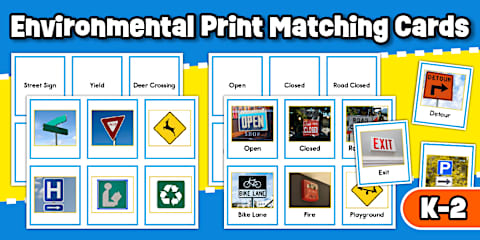 Safety Signs Matching Photo Game for Special Education