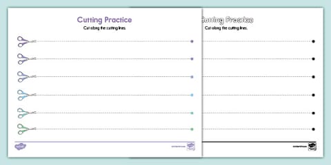 Curved Lines Cutting Practice Worksheets