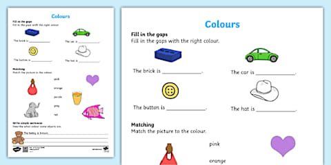 ESL Colours Worksheet [Kids, A1]