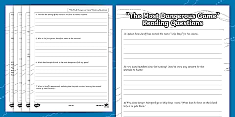 Seventh Grade The Most Dangerous Game Pre-Reading Questions