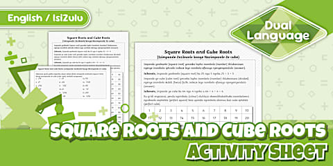 Grade 7 - Maths - Square Roots and Cube Roots - Activity Sheet (CAPS ...