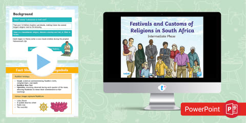 Festivals and Customs of Religions in South Africa Activity Sheet