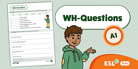 ESL WH- Question Cards [Kids, A1]