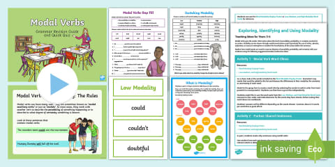 Low, Medium and High Modality Word Cards