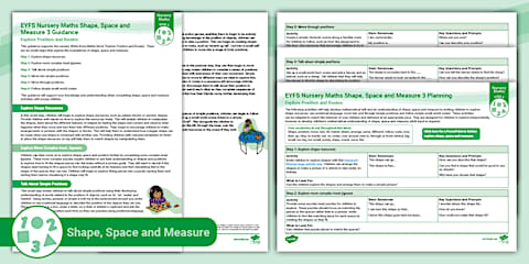 EYFS Nursery Maths Shape, Space and Measure 2 Guidance and Planning ...