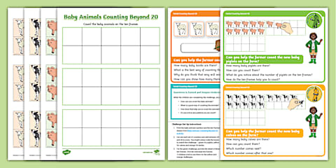 Baby Animals Counting Beyond 20 Activity