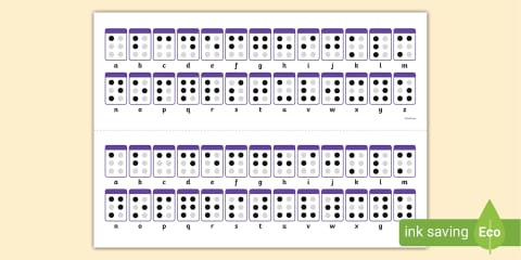 Braille Alphabet Display Cards