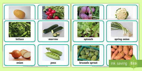 Vegetables Sorting Cards