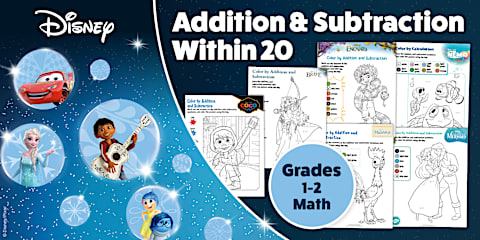 Addition to 20 Practice Worksheets for 1st-2nd Grade