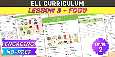 Food Groups Vocabulary Flipbooks for ELL