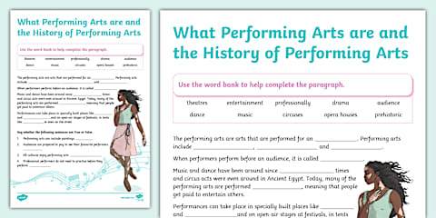 Performing Arts: Dance - Word Search