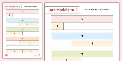 Bar Modeling Number Bonds to 10 Differentiated Worksheet Pack