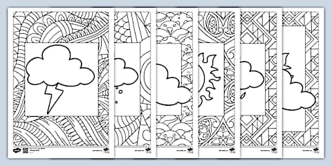 Weather Pattern Doodle Colouring Sheet