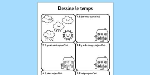 French: Weather Matching Activity - Twinkl - KS2
