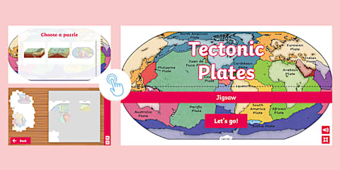 Plate Tectonics Interactive Click and Learn Digital Map