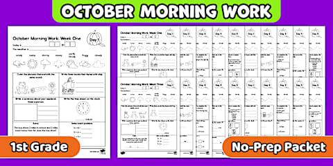 First Grade September Morning Work Pack