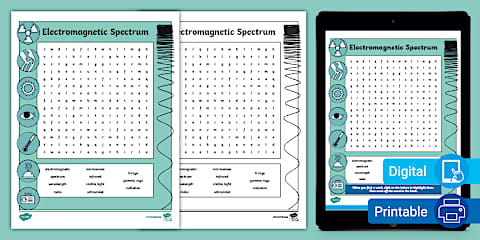 Electromagnetic Spectrum Word Search