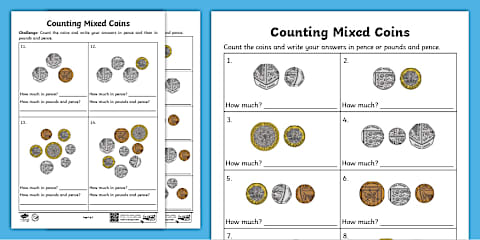 Coin Recognition Matching Worksheets - EYFS, Early Years, KS1, Key ...