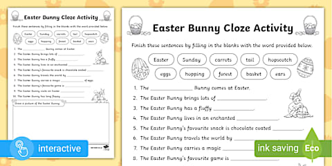 F-2 Easter Reading Comprehension Activity