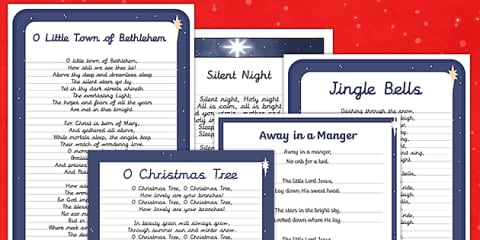 Christmas Carol Handwriting Practice Activity Pack
