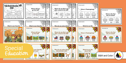Winter WH- Visual Comprehension Question Cards With Symbols for Special ...