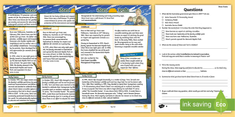 KS1 Steve Irwin Fact File