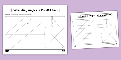 Eighth Grade Calculating Angles From Parallel Lines Cut by a ...