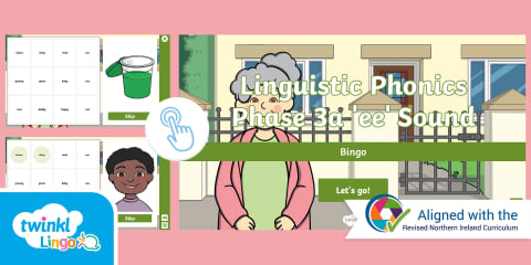 Linguistic Phonics Phase 2 'ee' Sound Bingo Game