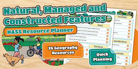 Natural, Managed and Constructed Features Worksheet / Worksheet - KS1 ...