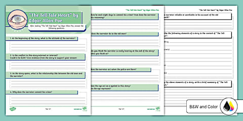 The Tell-Tale Heart by Edgar Allan Poe Activity for 6th-8th Grade