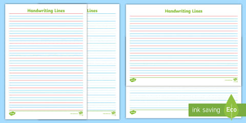 Handwriting Highlighted Paper Worksheets