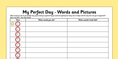 My Perfect Day Circles Booklet