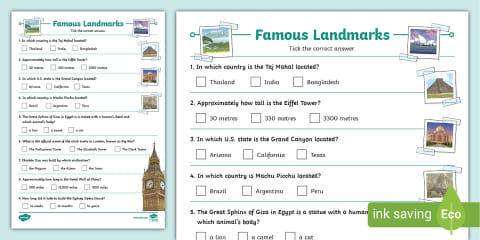 World Landmarks - Geography Quiz