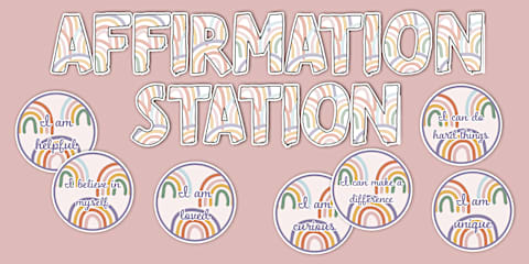 Affirmation Station Display Pack | Therapeutic Classroom | Botanical