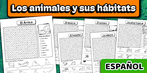 Sopa de letras (primer grado): Animales del zoológico