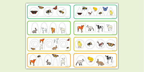 Spring Pencil Control Path Worksheets