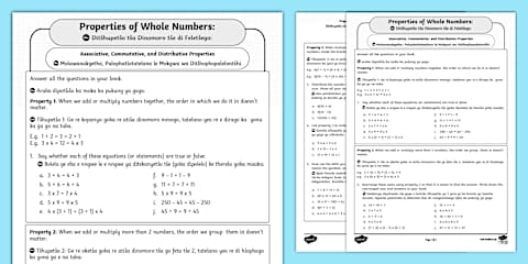 Properties of Whole Numbers: Associative, Commutative and Distributive ...