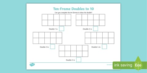 Ten-Frame Doubles to 10 Posters