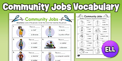 People Who Help Us Picture and Word Colouring Sheets