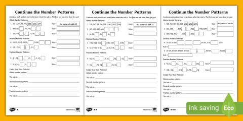 Numeric and Geometric Patterns Grade 7 Worksheets - Twinkl