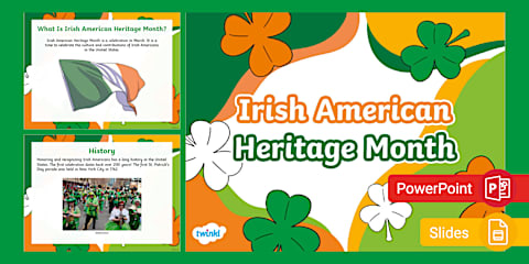 Irish American Heritage Month PowerPoint & Google Slides for 6th-8th Grade
