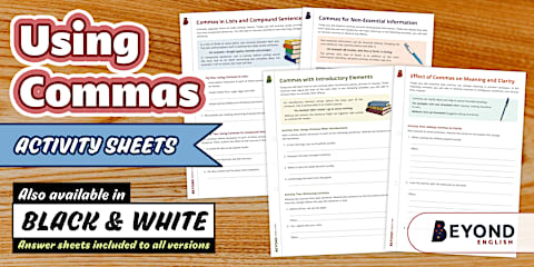 Commas Worksheets