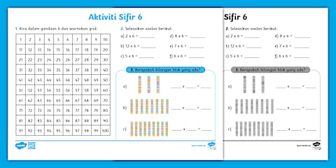 Jadual Sifir Darab 1 hingga 12