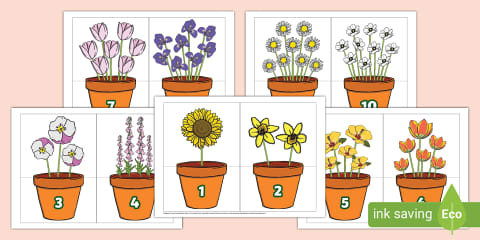 0 to 20 on Flowers Cut-Outs